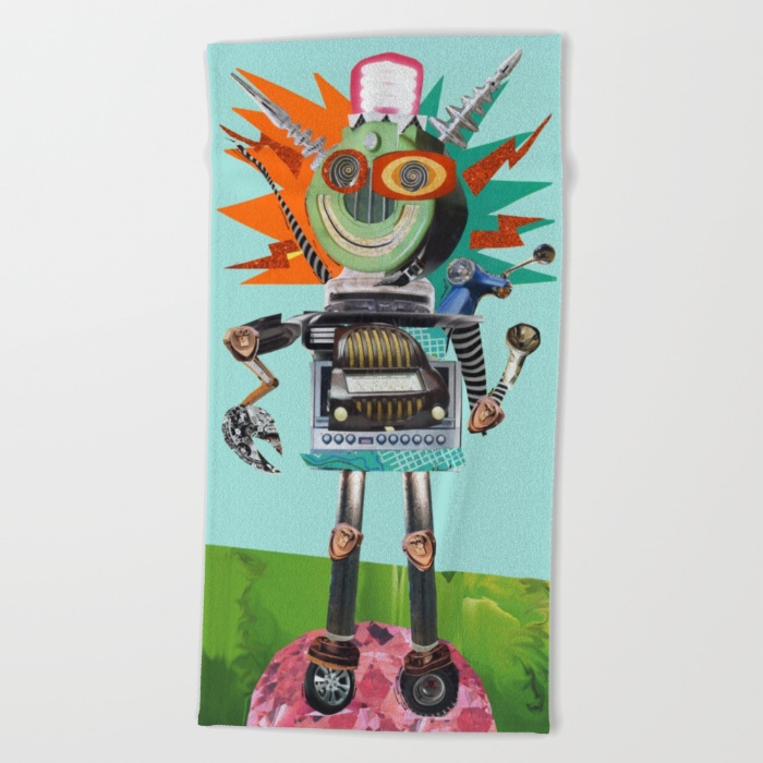 The Happy Vintage Radio Robot Collage – Summerhouse Art