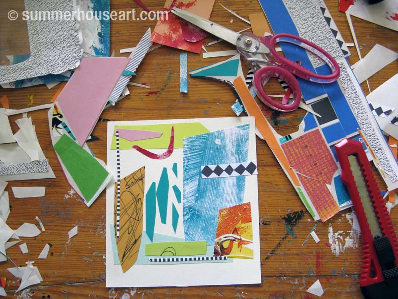 Paper Collage Using Double Sided Adhesive – Summerhouse Art