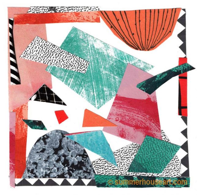 Abstract Paper Collage Summerhouse Art Abstract Paper Collage Summerhouse Art