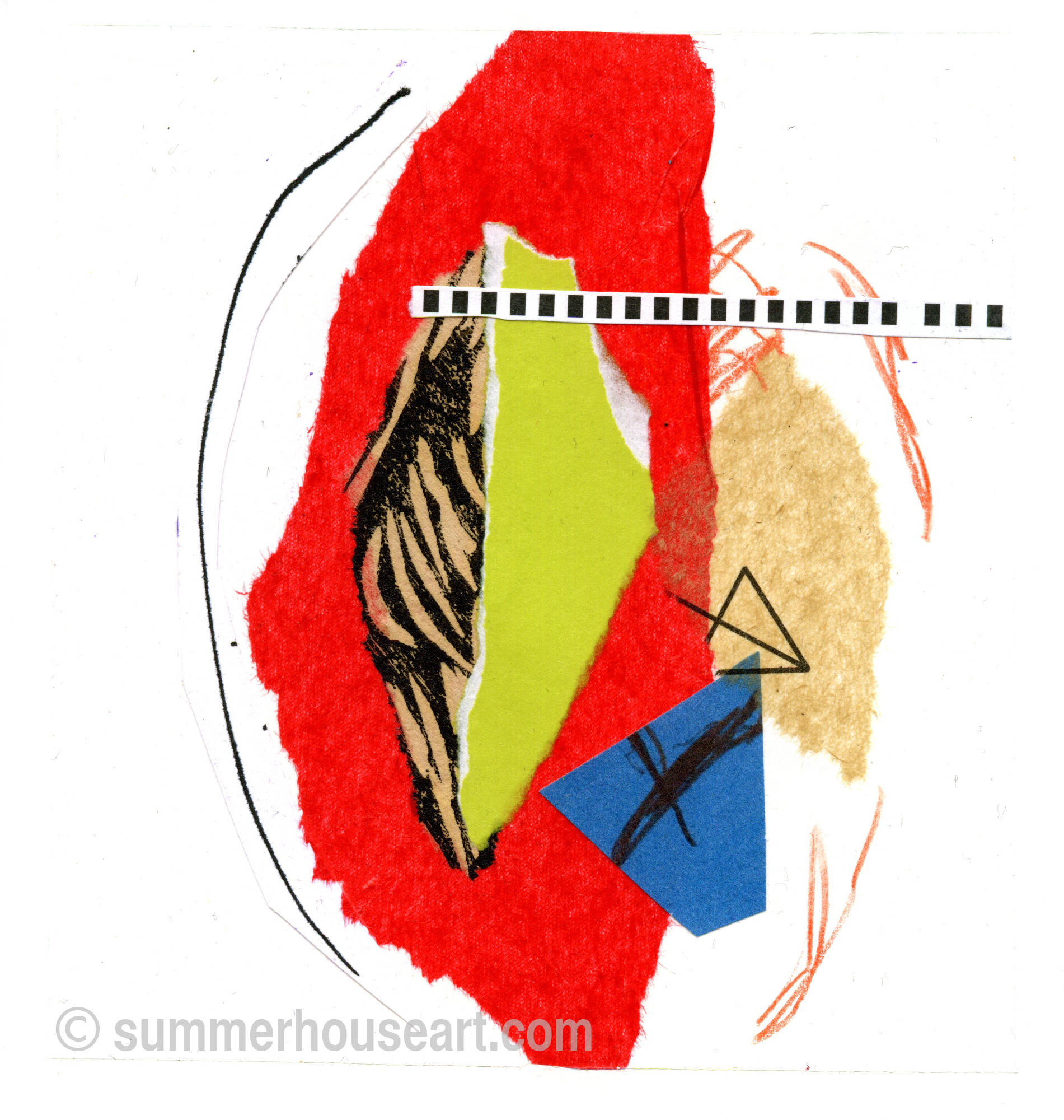 Next Installment of My New Paper Collages – Summerhouse Art