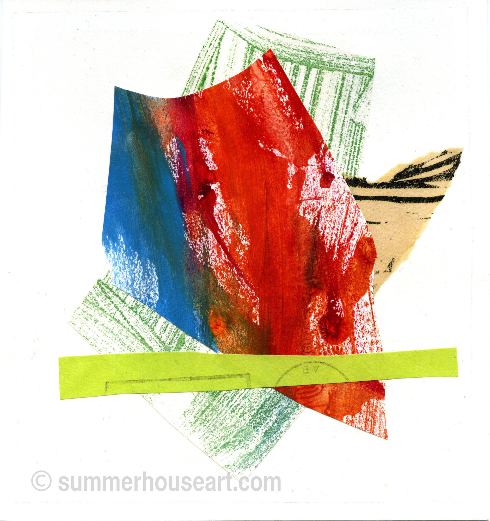 Another Six Little Abstract Paper Collages – Summerhouse Art